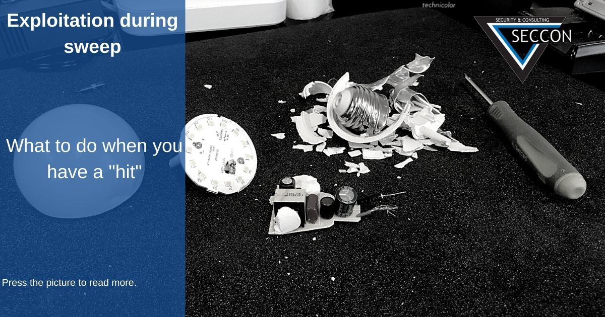 Exploitation during sweep - How to act when you have a "hit"